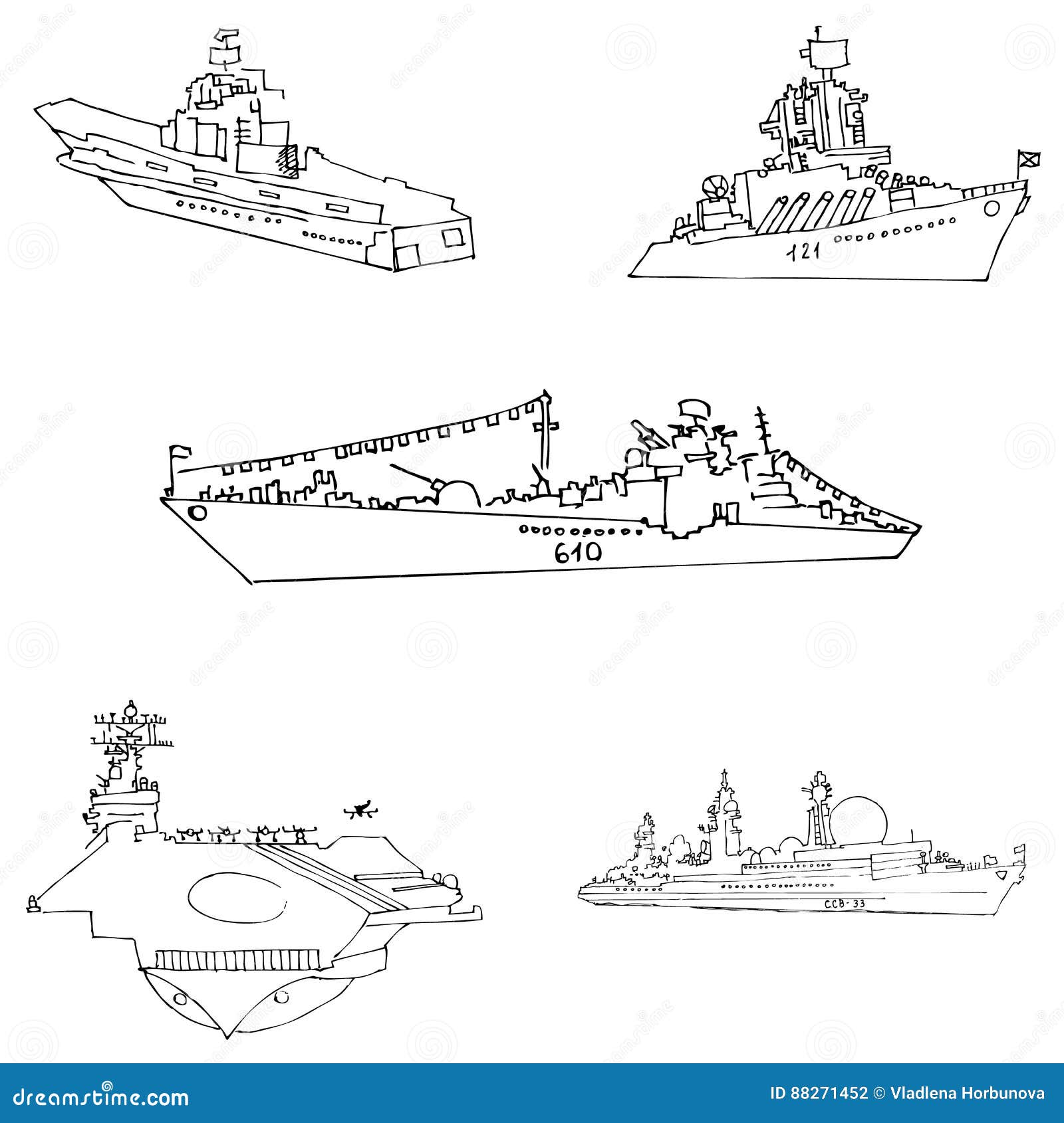 Warships. Sketch by Hand. Pencil Drawing by Hand. Vector Image Stock ...