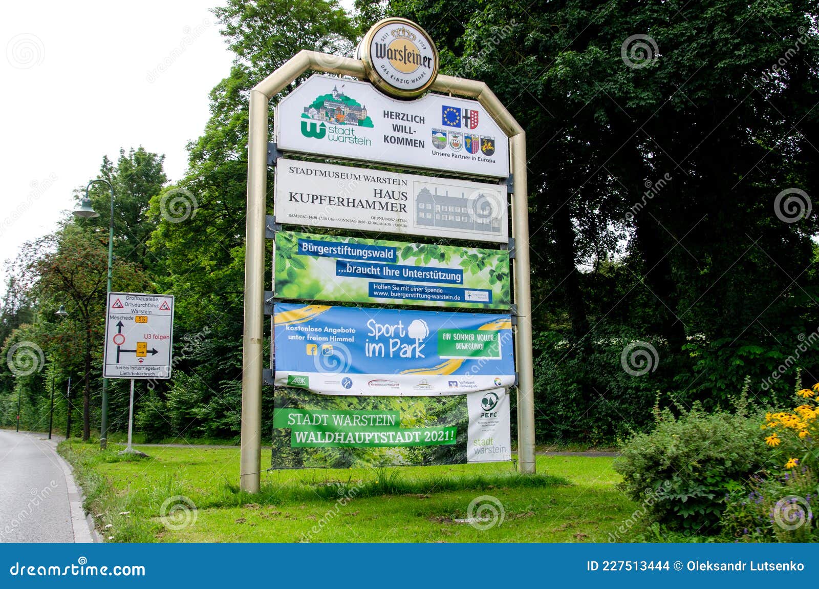 Warstein, Germany - August 15, 2021: Entrance Sign of the Warstein Town ...
