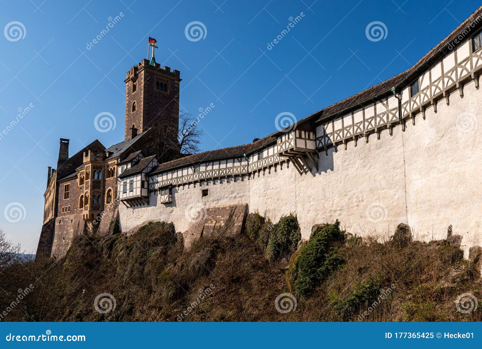 Wartburg Castle in Thuringia Germany Stock Image - Image of silhouette ...