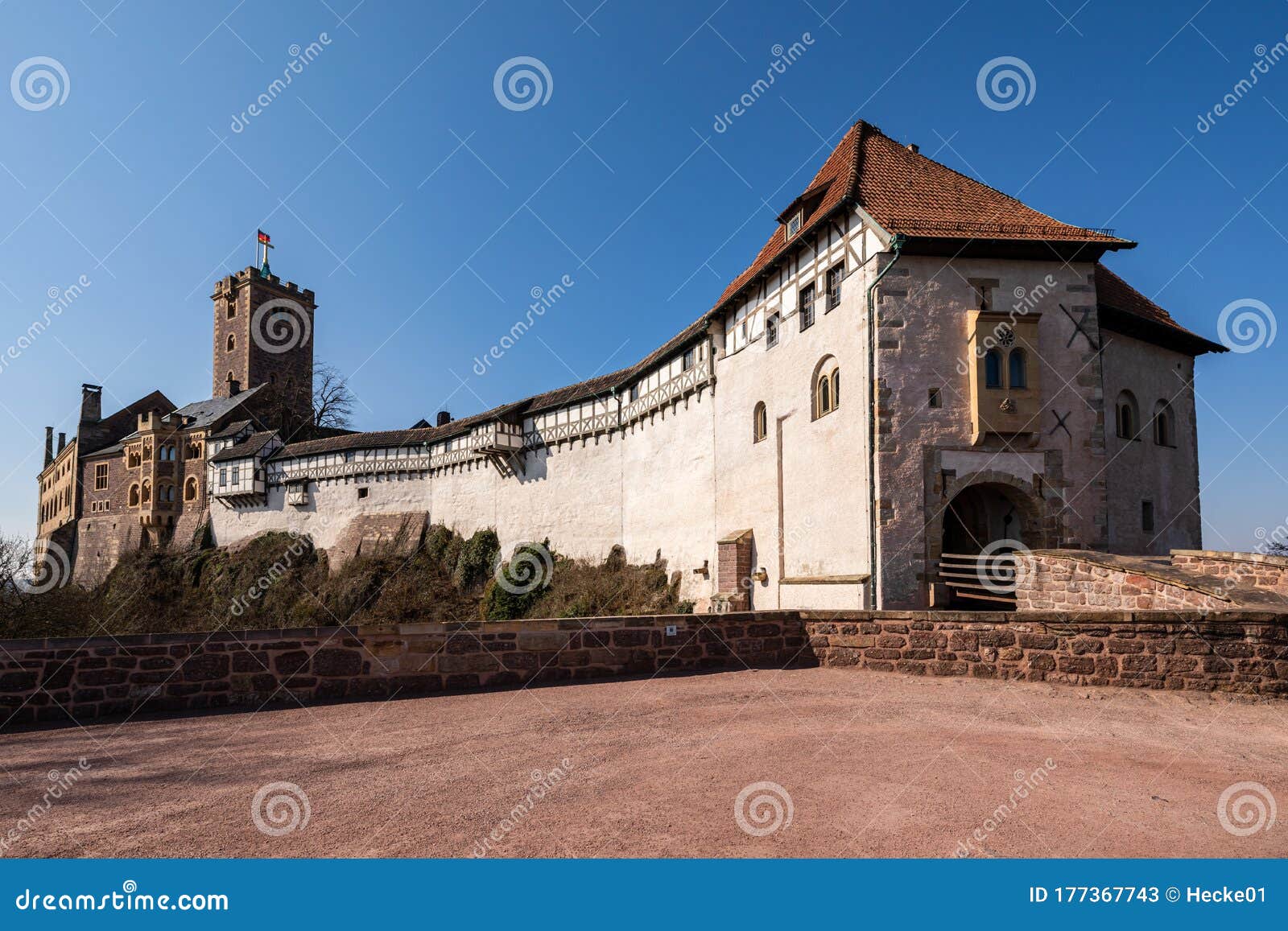 Wartburg Castle in Thuringia Germany Stock Image - Image of clouds ...