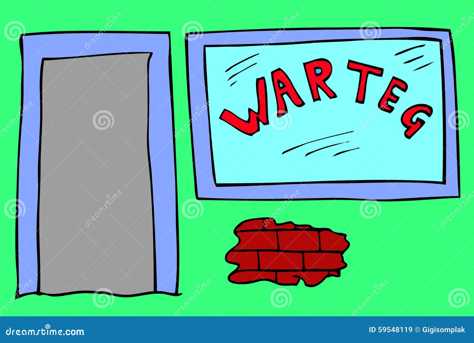 Warteg Indonesian Traditional Restaurant Building Concept In Cartoon ...