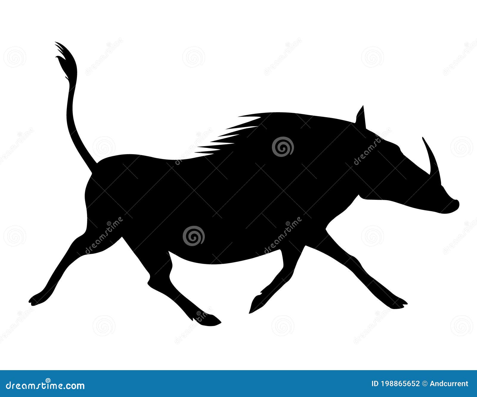 Warthog - Silhouette Vector Illustration | CartoonDealer.com #87873680