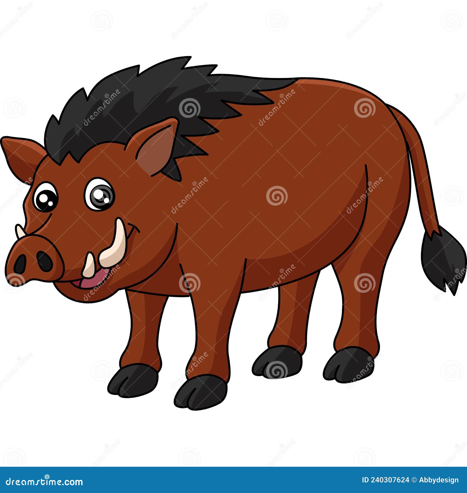 Warthog Cartoon Clipart Vector Illustration Stock Vector - Illustration ...