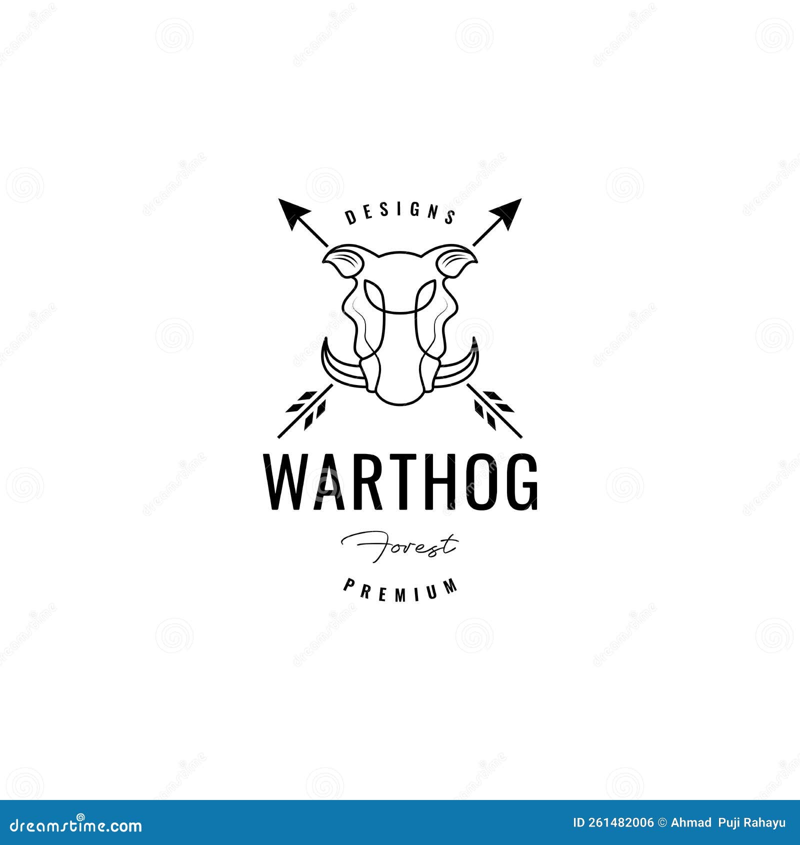 Warthog Hunter Arrows Minimal Vintage Logo Design Vector Stock Vector ... Warthog Hunter Arrows Minimal Vintage Logo Design Vector Stock Vector ...