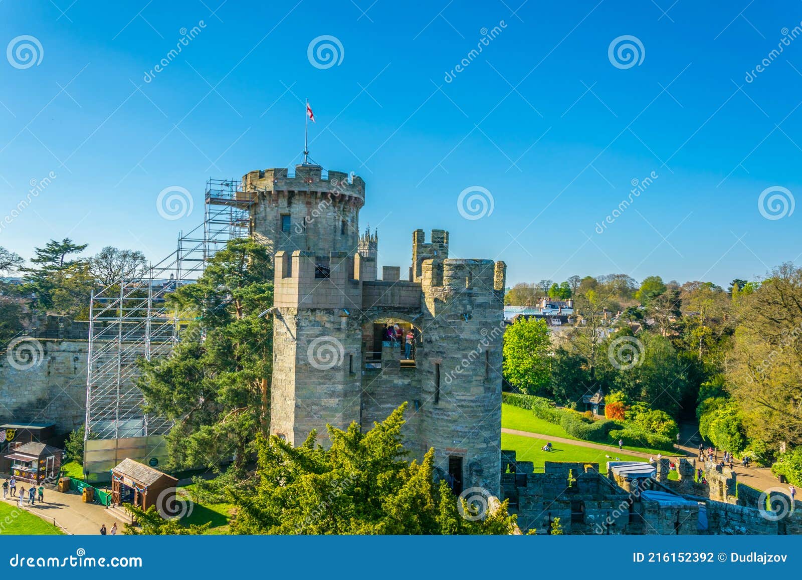 Warwick castle, England stock photo. Image of england - 216152392