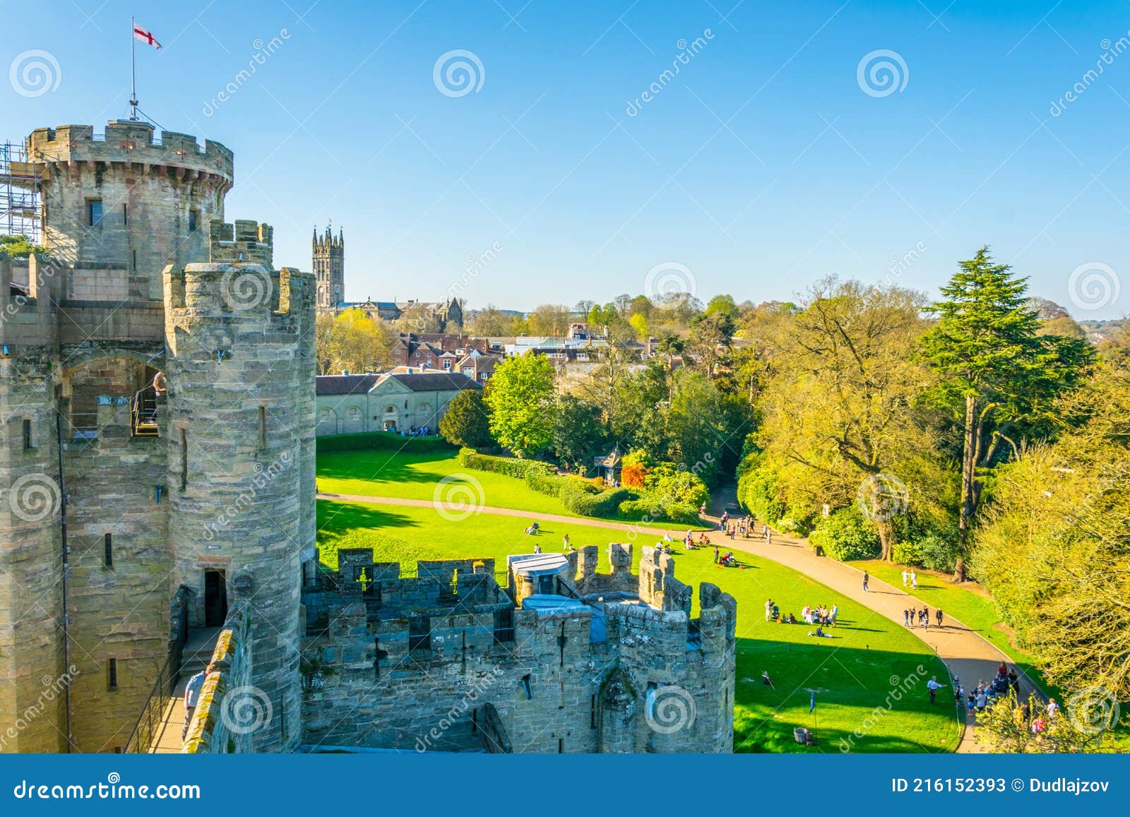 Warwick castle, England stock image. Image of warwick - 216152393