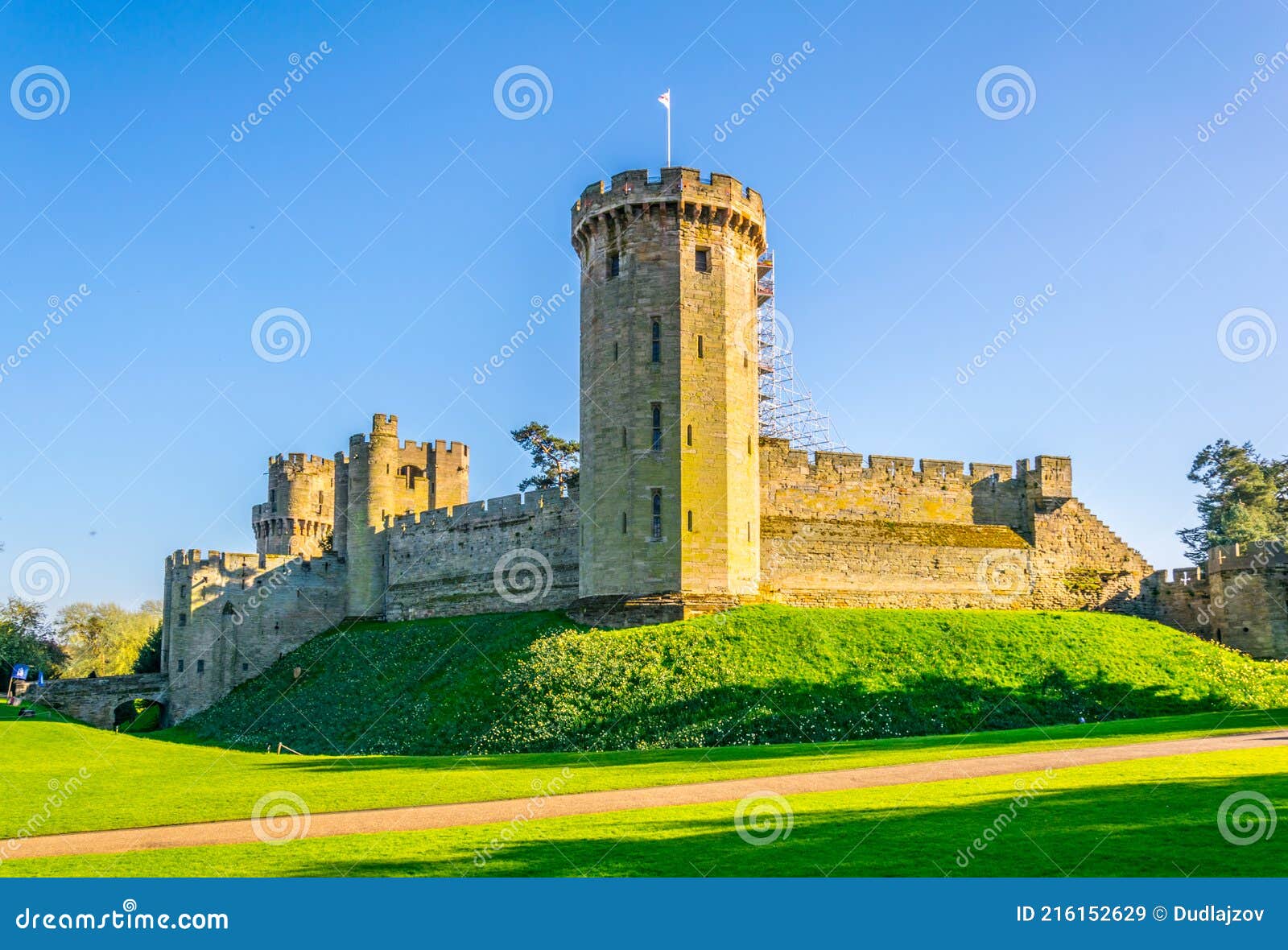 Warwick castle, England editorial stock image. Image of river - 216152629
