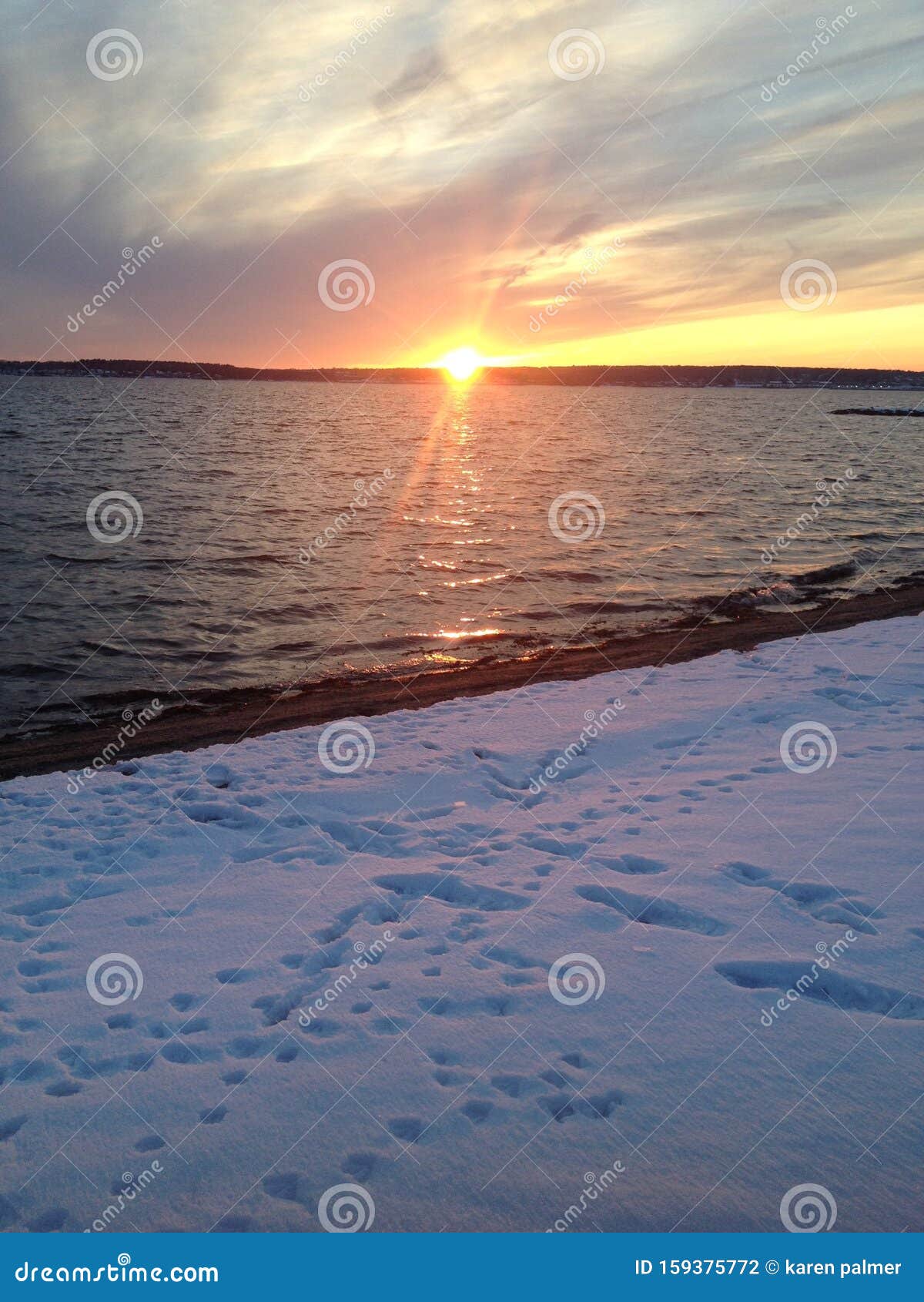 Warwick Rhode Island Snow on the Beach Stock Photo - Image of beach ...