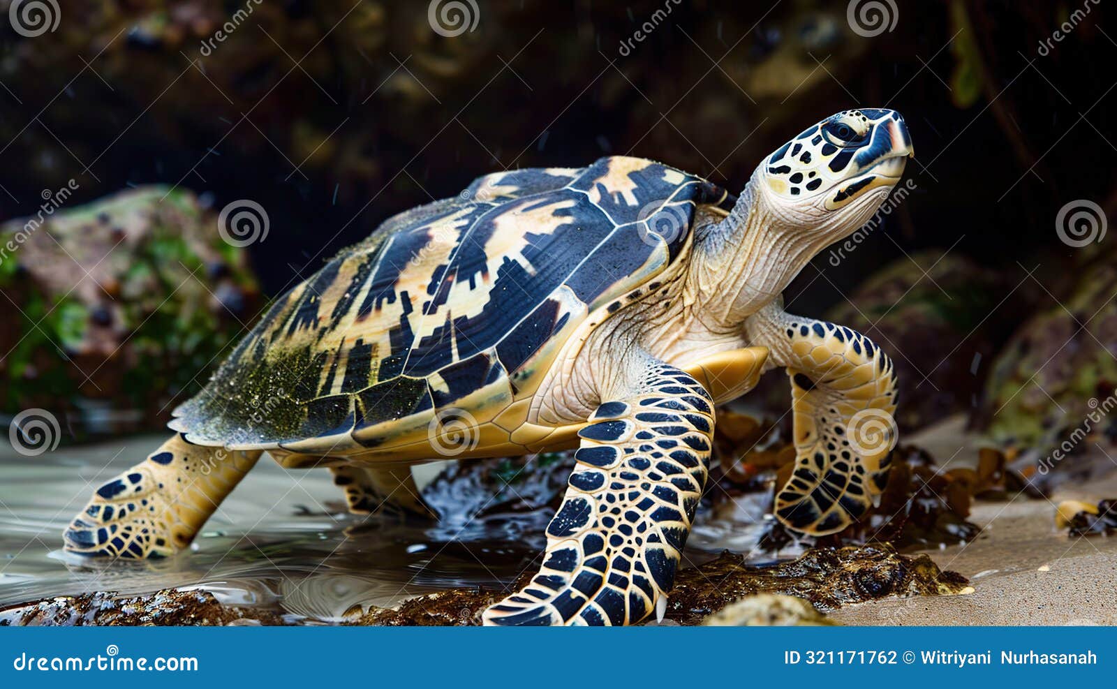 Hawksbill Sea Turtle Pattern Cartoon Vector | CartoonDealer.com #71117619