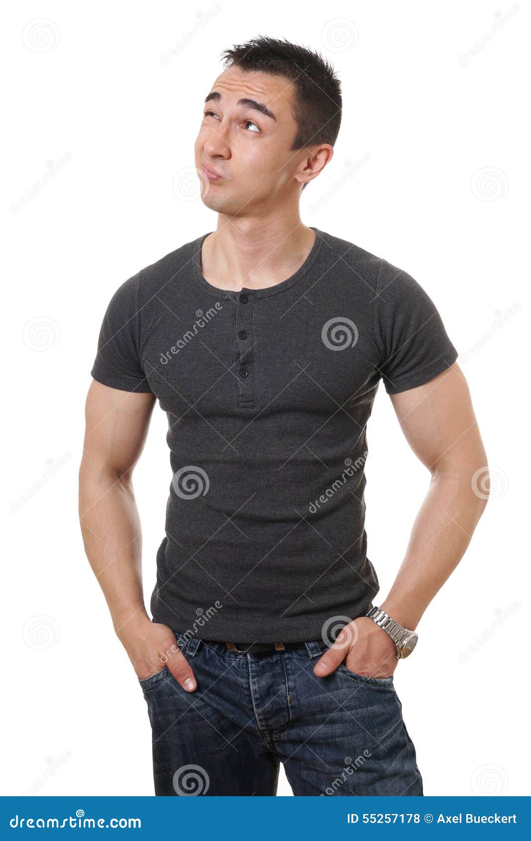 Wary young man stock photo. Image of gaze, contemplative - 55257178