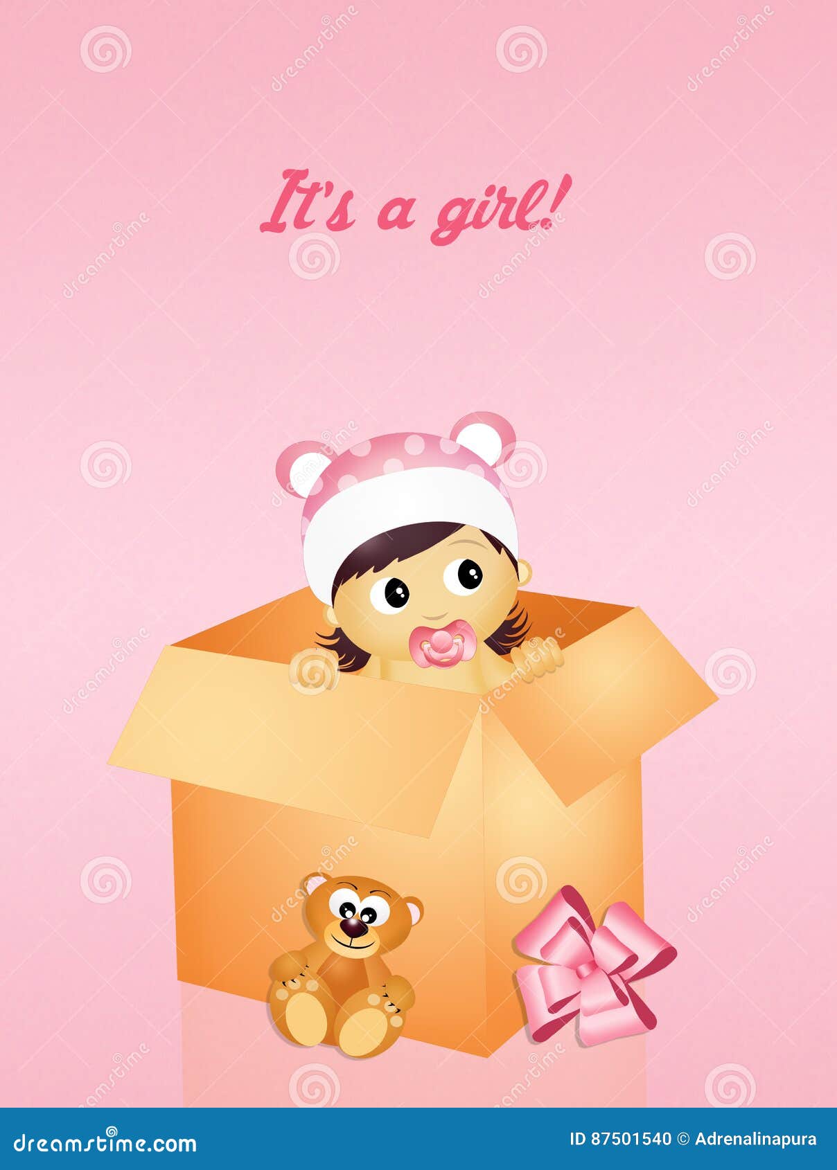 Was born a girl stock illustration. Illustration of birth - 87501540