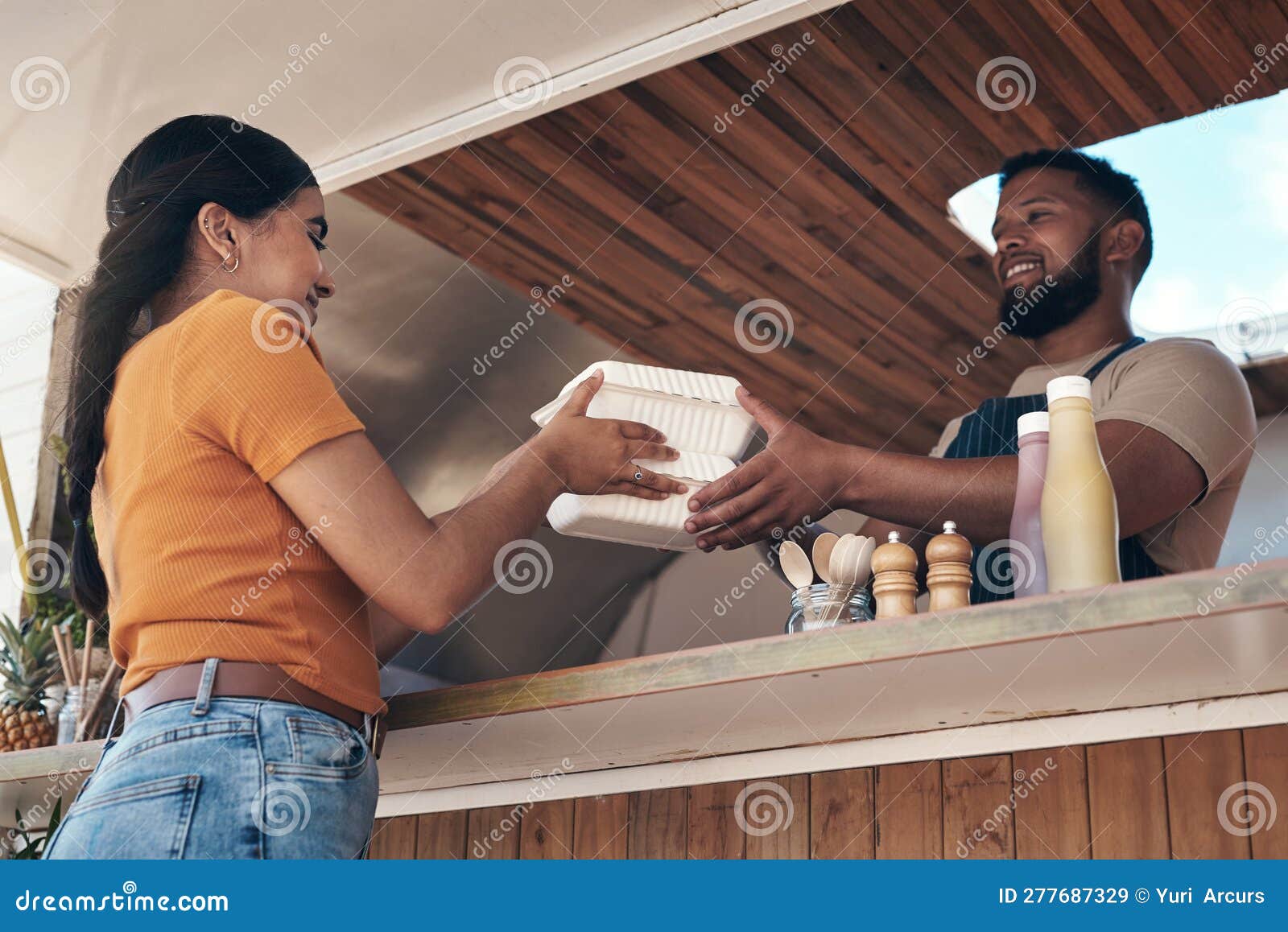 That Was so Fast. a Customer Receiving Their Food Order. Stock Image ...