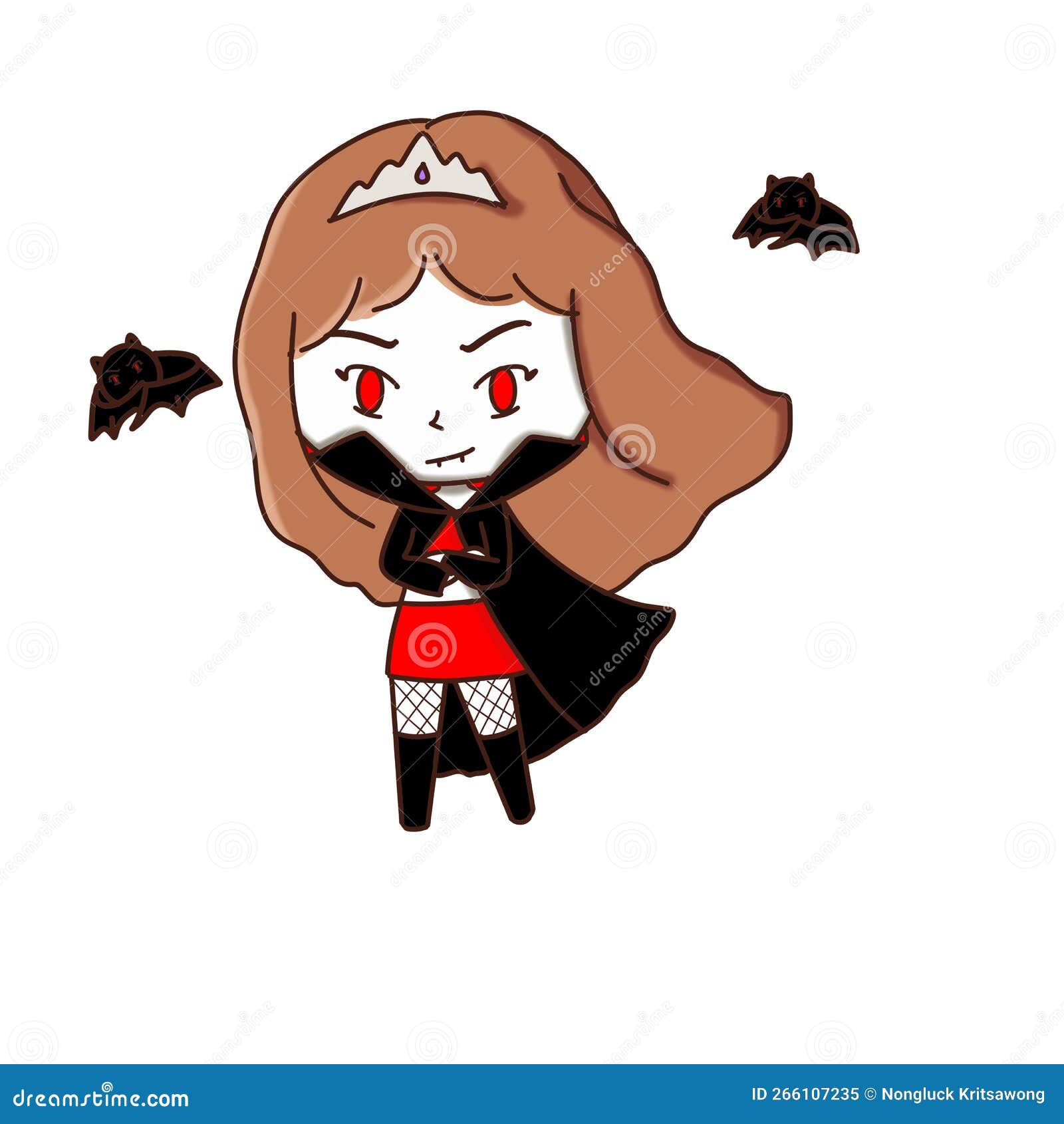 Young Vampire Halloween Woman Portrait On A Black Background. Elegant ...