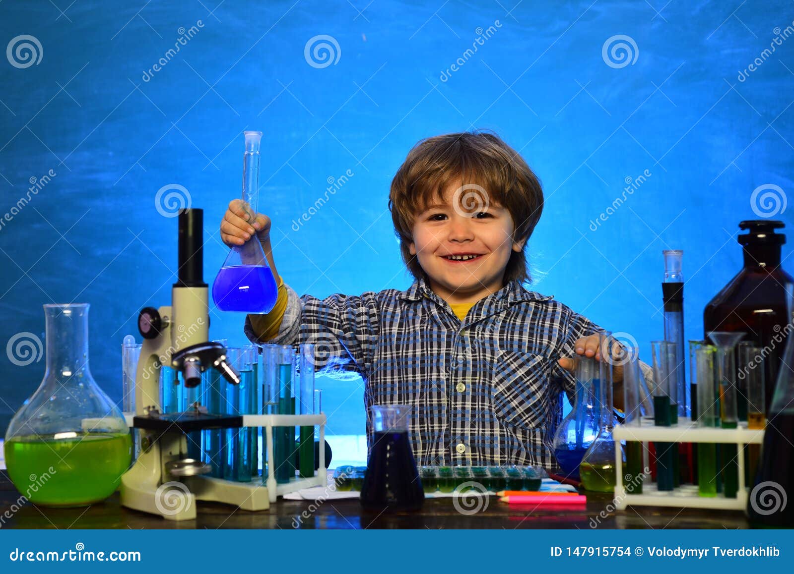 It Was a Little Chemistry Experiment. Science. Lab Microscope and ...