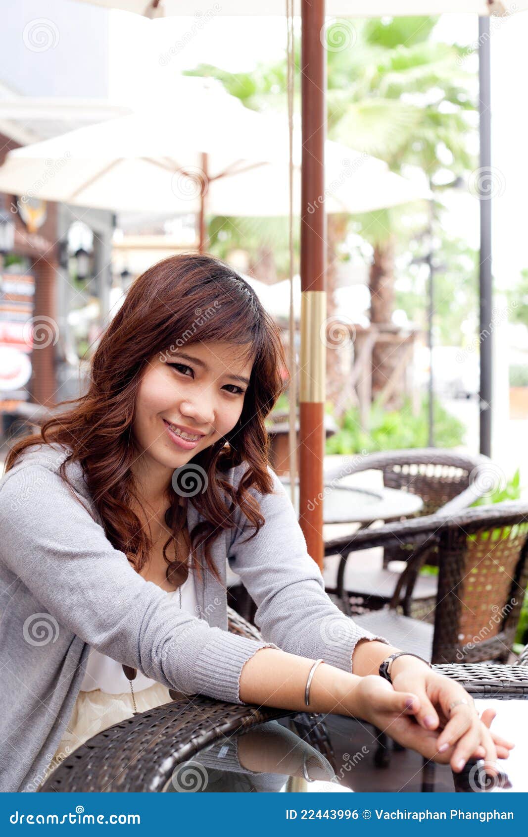 She was smiling. stock photo. Image of feminine, happy - 22443996
