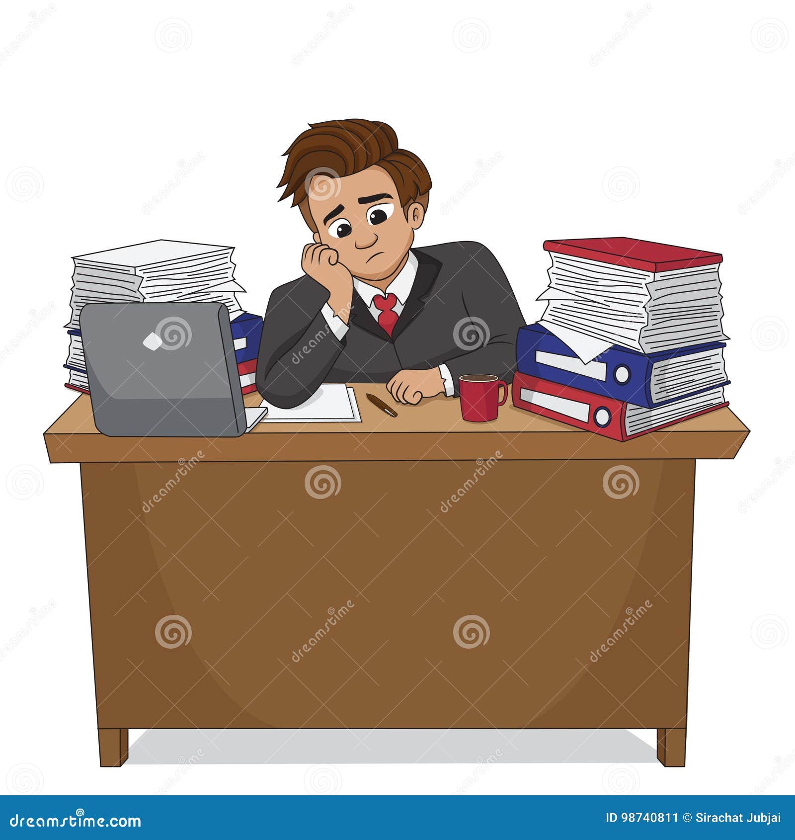 He Was Very Sad that the Project is Not Approved. Stock Vector ...