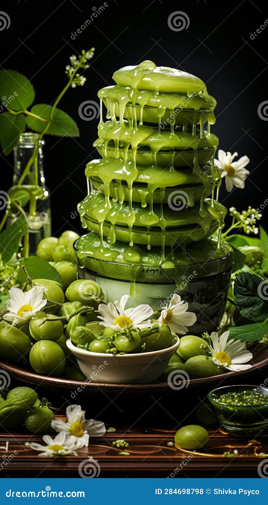 Wasabi Candy Wasabi Peas on Black Background Generative AI Stock ...