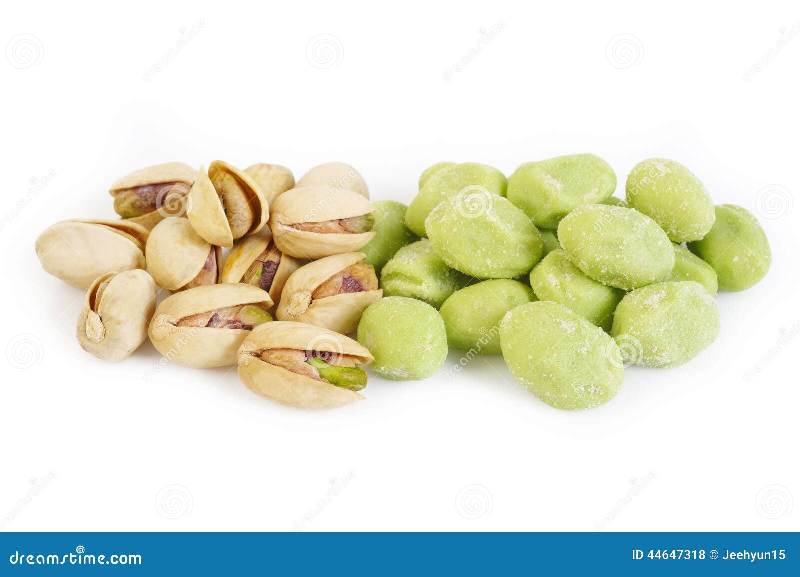 Wasabi Coated Pistachios on White Stock Photo - Image of nuts, snack ...