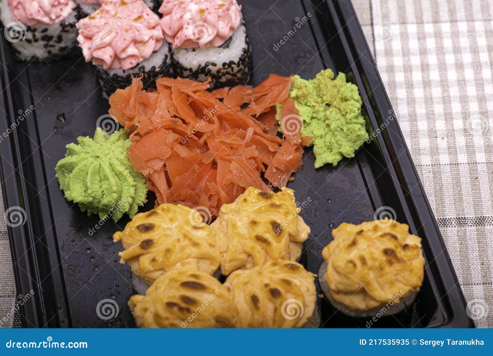 Wasabi and Ginger Rolls in a Shipping Container Stock Image - Image of ...