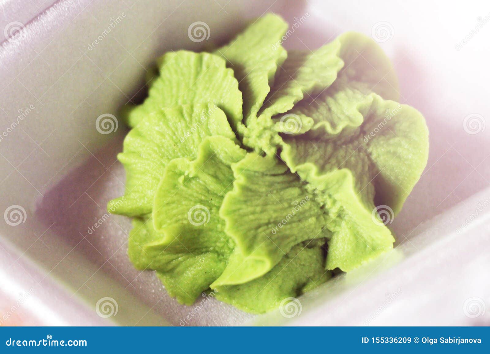 Wasabi Portion on White Plate Stock Image - Image of pink, asian: 155336209