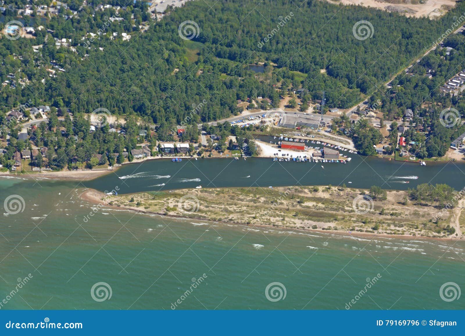 Wasaga Beach, aerial stock photo. Image of view, buildings - 79169796