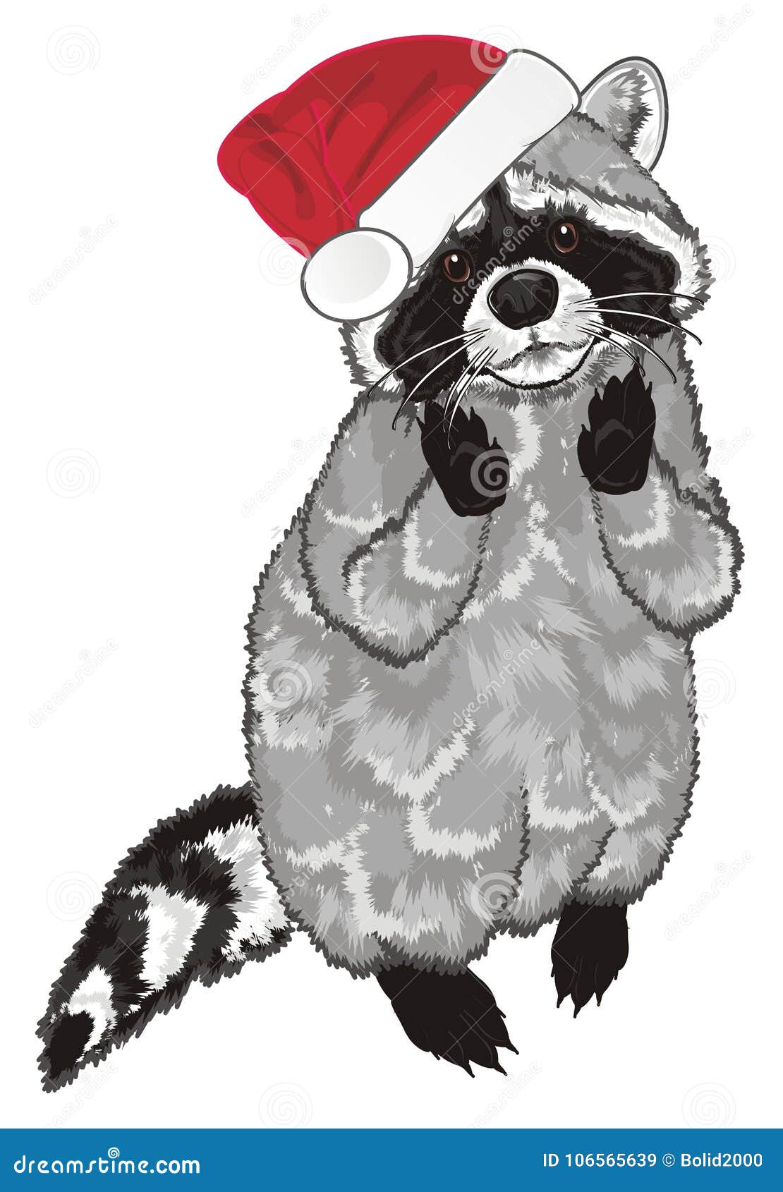 Wasbeer in rode hoed stock illustratie. Illustration of huisdier ...