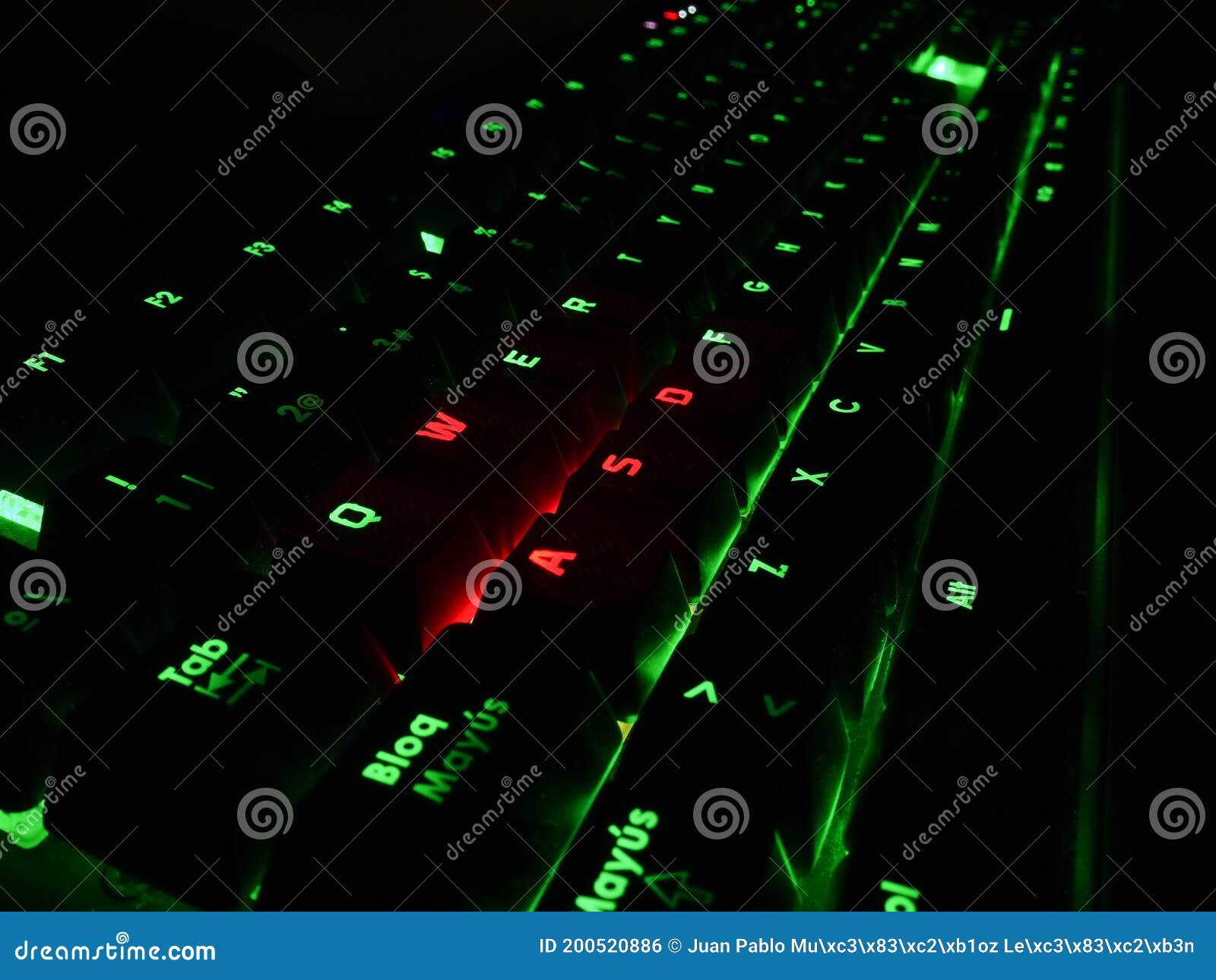 WASD Keys Close-up In A Gaming Keyboard With Glow Lights Effects Of ... WASD Keys Close-up In A Gaming Keyboard With Glow Lights Effects Of ...