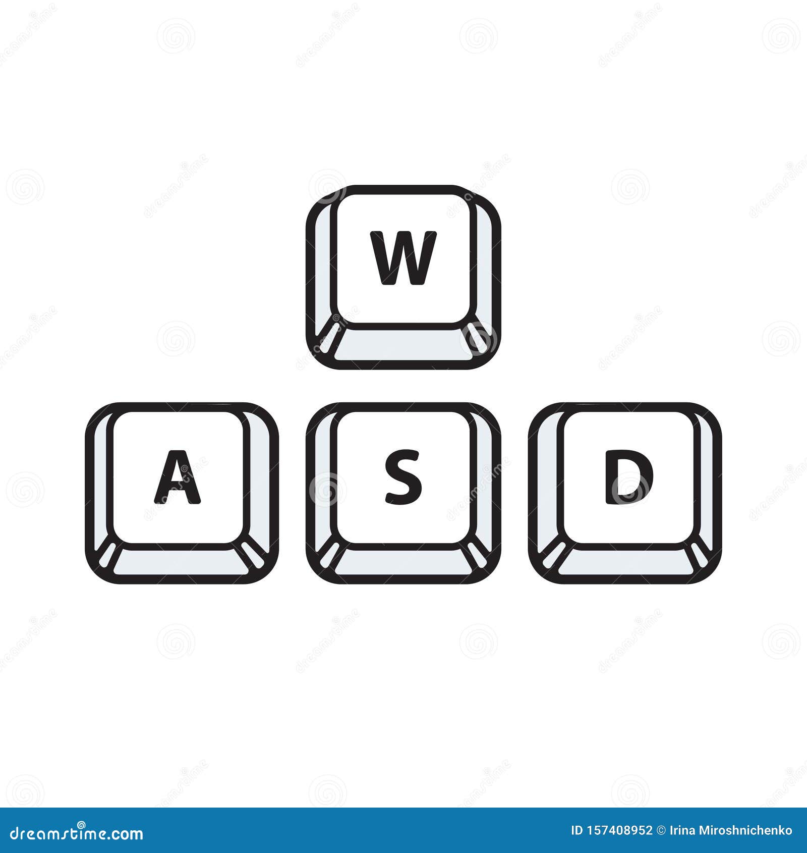 Wasd Button Icon In Flat Style. Keyboard Vector Illustration On Black ... Wasd Button Icon In Flat Style. Keyboard Vector Illustration On Black ...