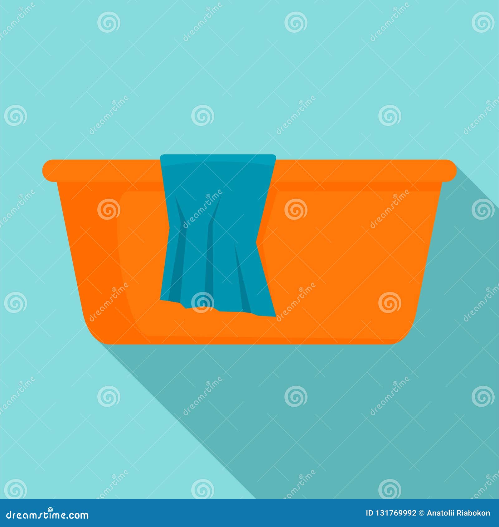 Wash Basin Icon, Flat Style Stock Vector - Illustration of laundering ...