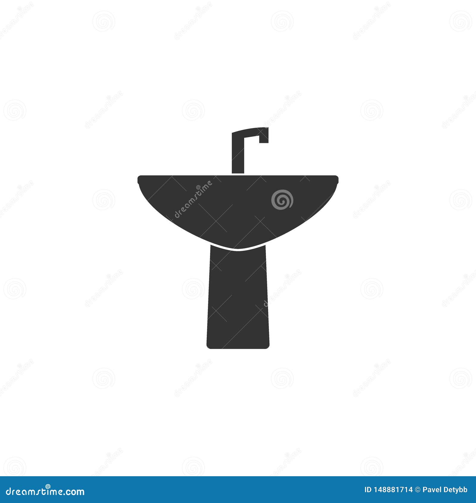 Wash Basin Icon. Vector Illustration, Flat Design. Stock Vector ...