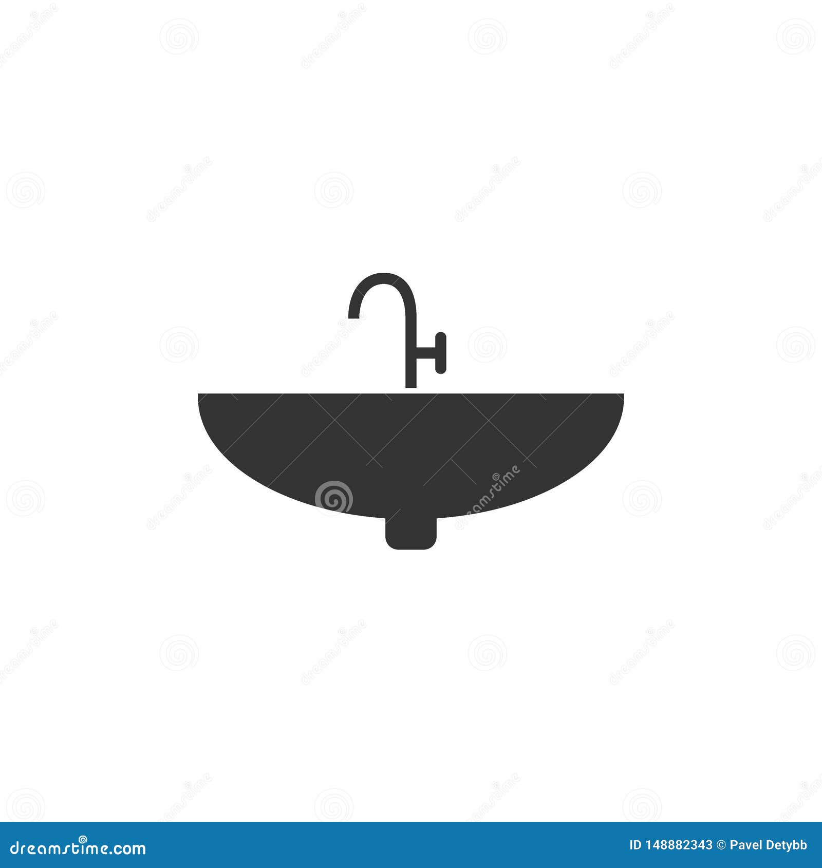 Wash Basin Icon. Vector Illustration, Flat Design. Stock Vector - Illustration of personal ...