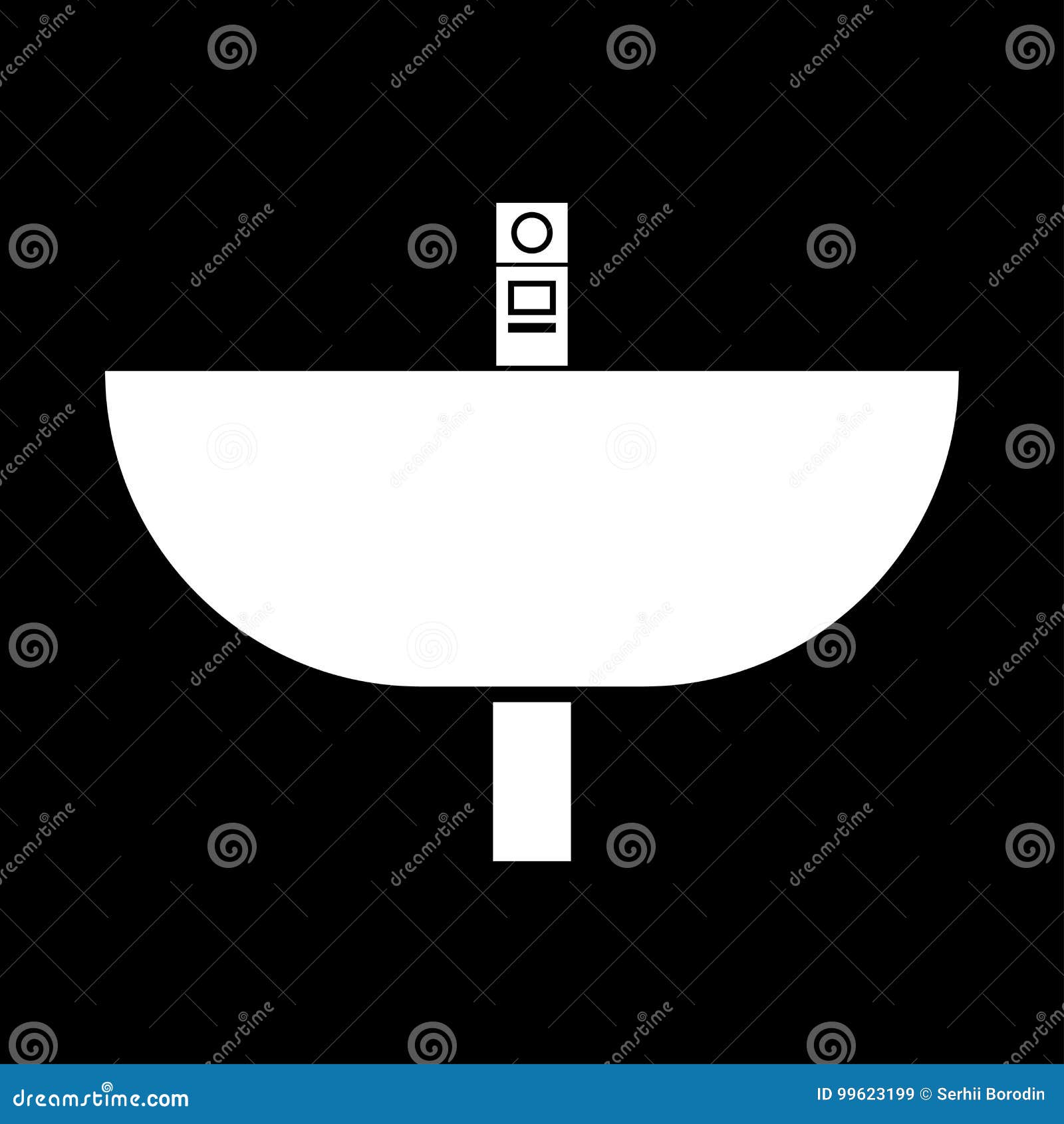 Wash basin it is icon . stock vector. Illustration of home - 99623199