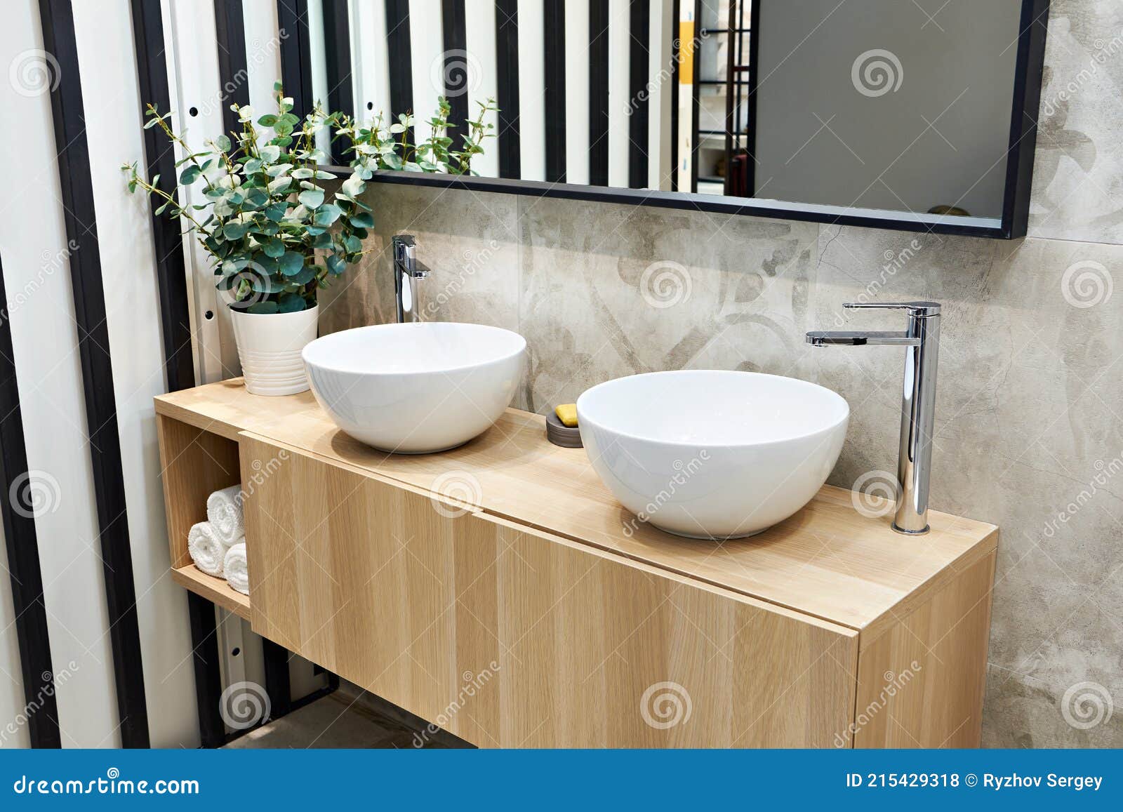 Wash Basin in Interior of Bathroom Stock Photo - Image of house, faucet ...