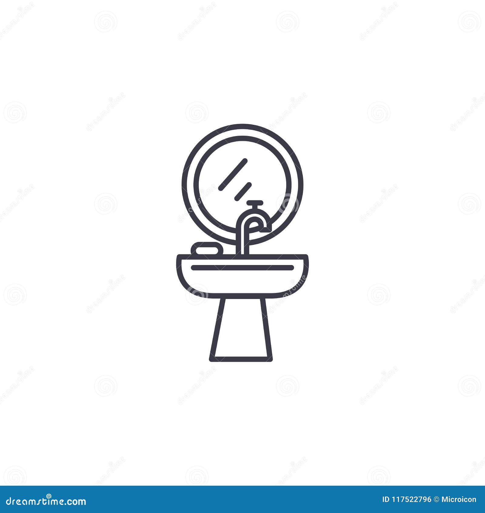 Wash Basin Linear Icon Concept. Wash Basin Line Vector Sign, Symbol ...