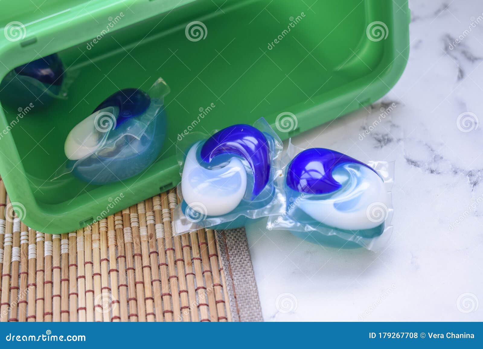 Gel Capsules for Washing Clothes Stock Photo - Image of isolated ...