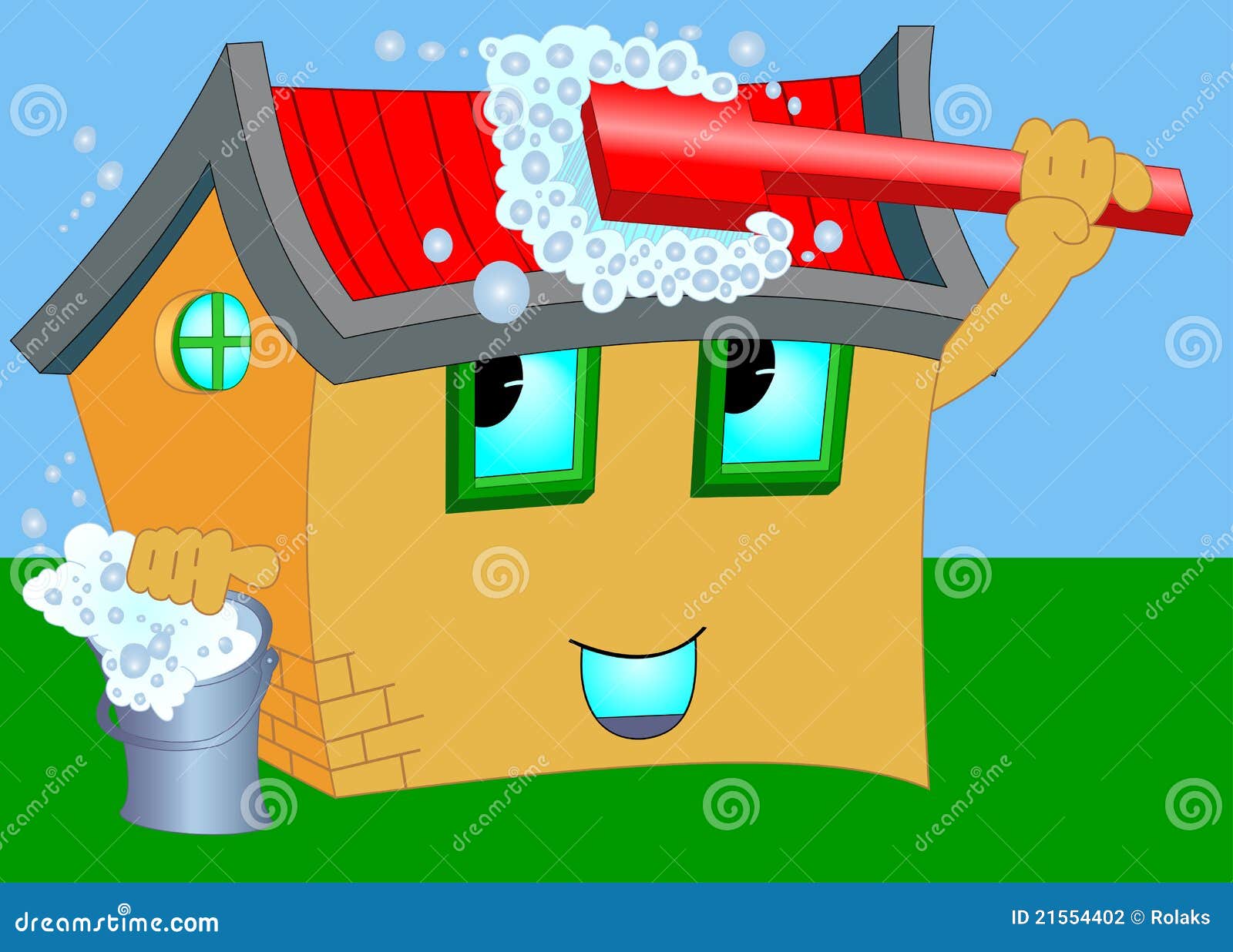 Wash cartoon house stock vector. Illustration of sanitary - 21554402