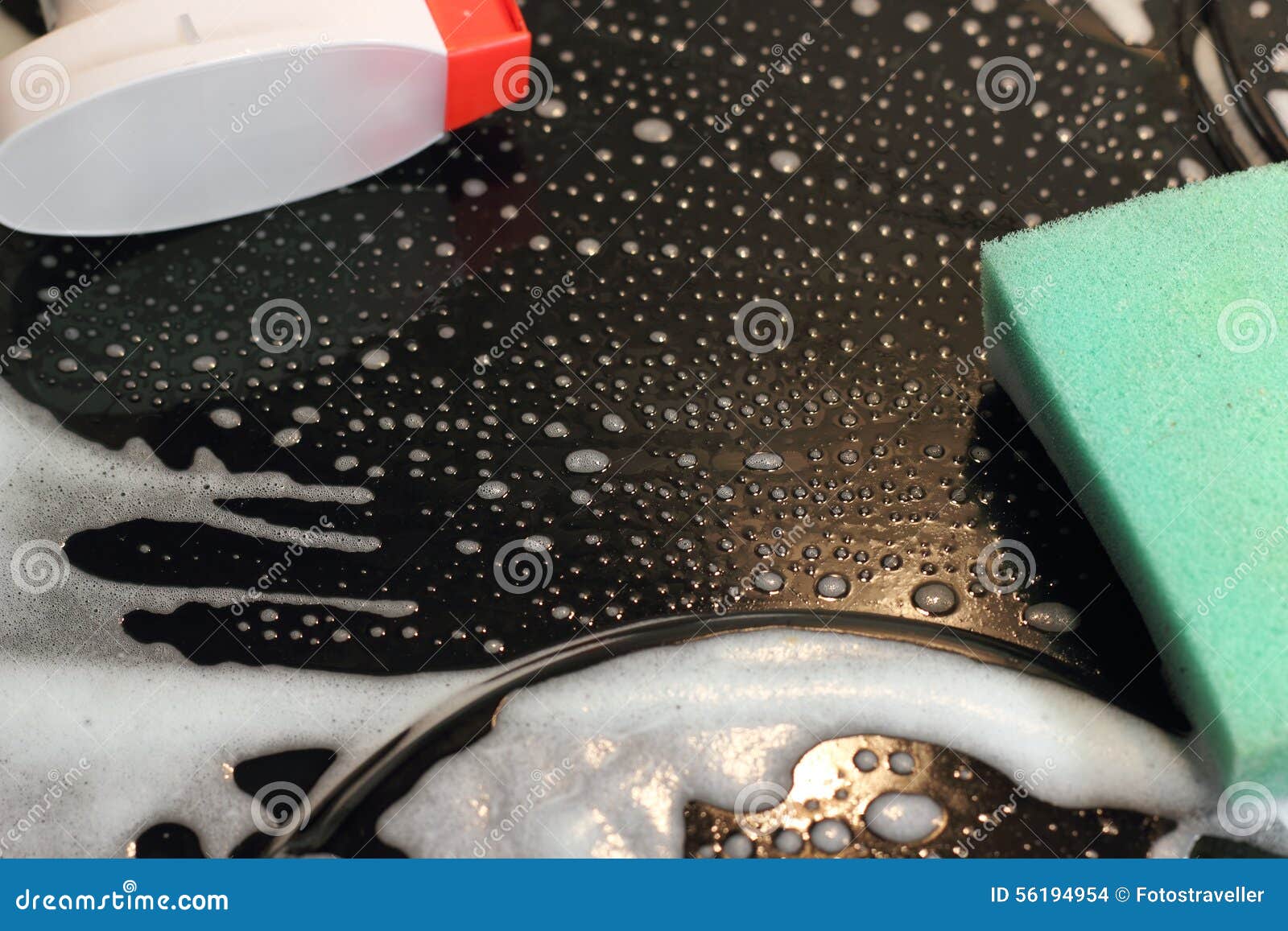 Wash ceramic plates stock photo. Image of scale, detergent - 56194954