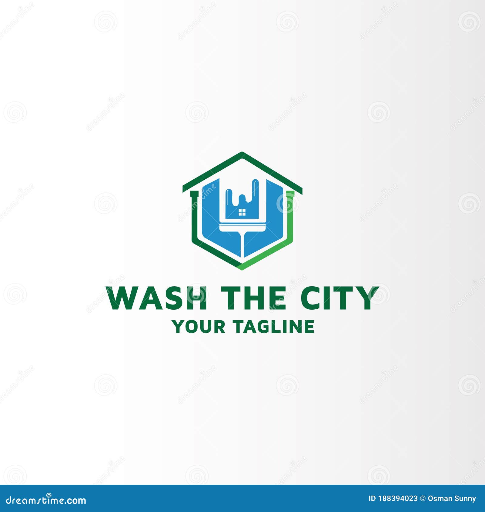 Wash the City Vector Logo Design Stock Vector - Illustration of house ...