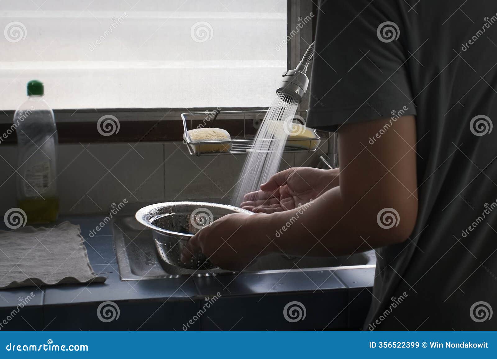 Wash the kitchen utensils stock image. Image of domestic - 356522399