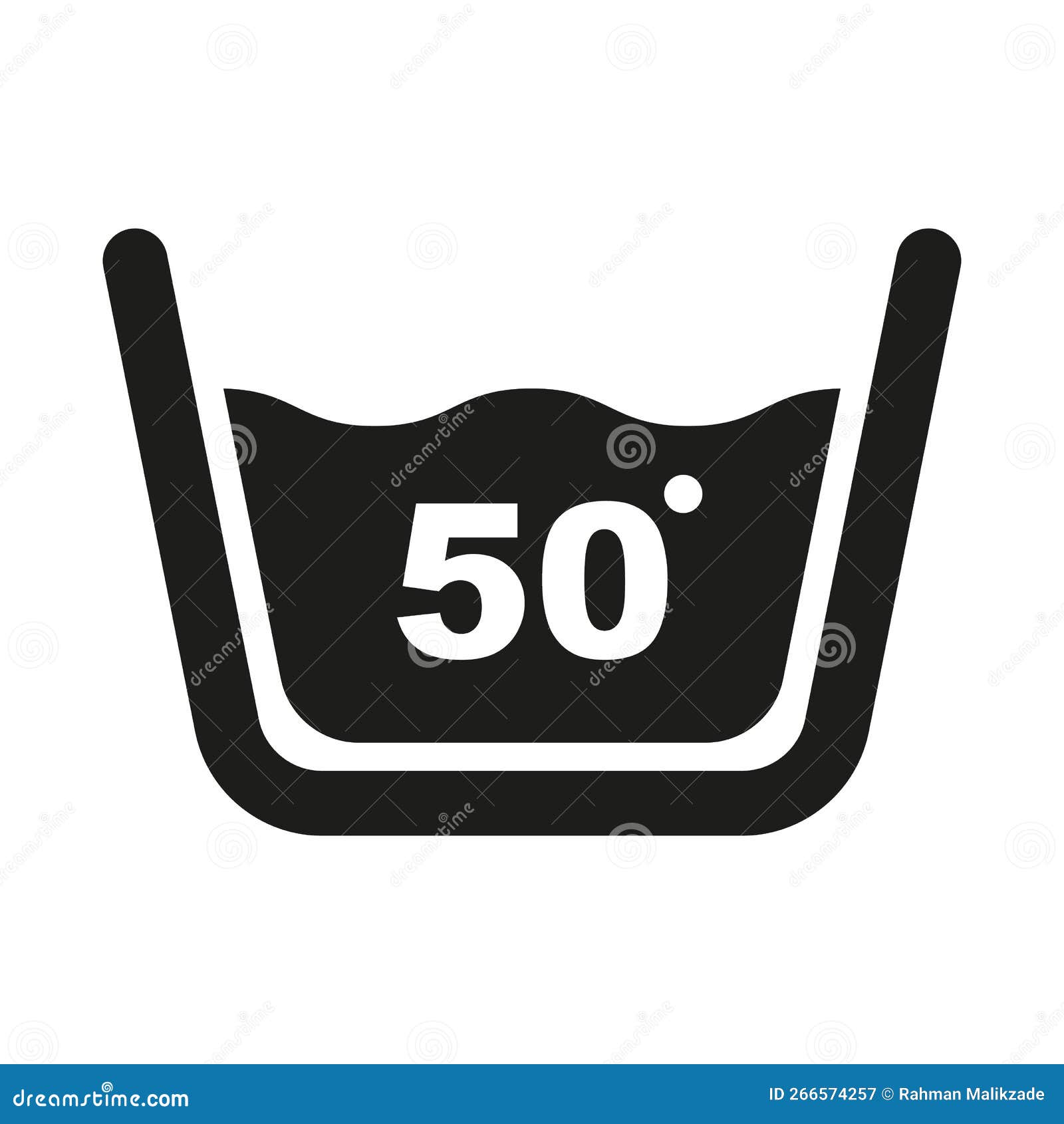 Wash at 50 Degree Icon. Water Temperature Vector Illustration Stock ...