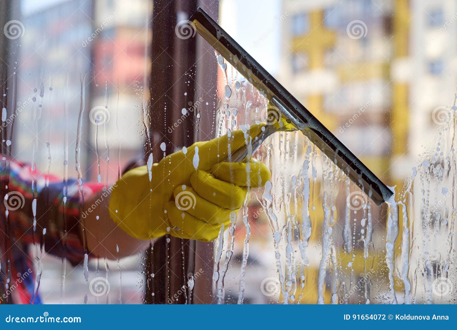 Wash the Dirty and Dusty Windows in the Spring Stock Photo - Image of ...