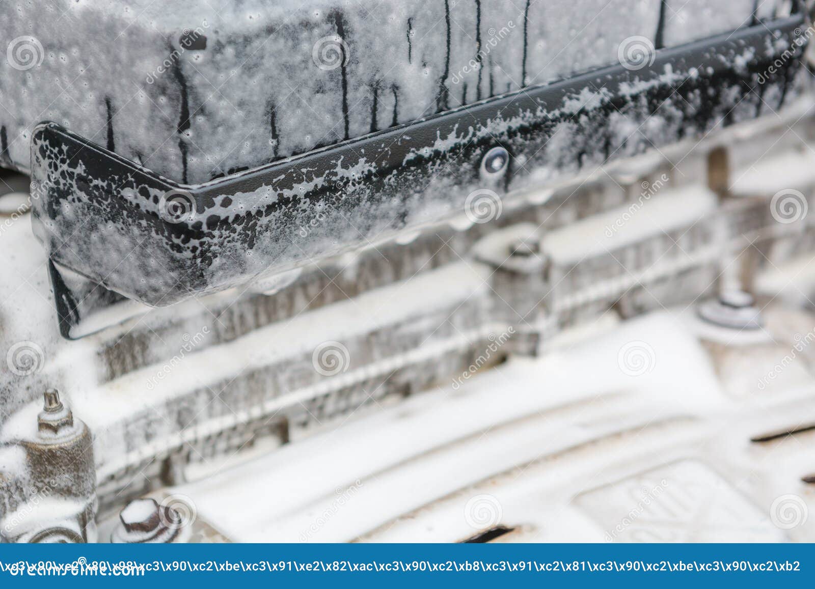 Wash the Engine with Foam. the Engine is in the Foam for Washing the ...