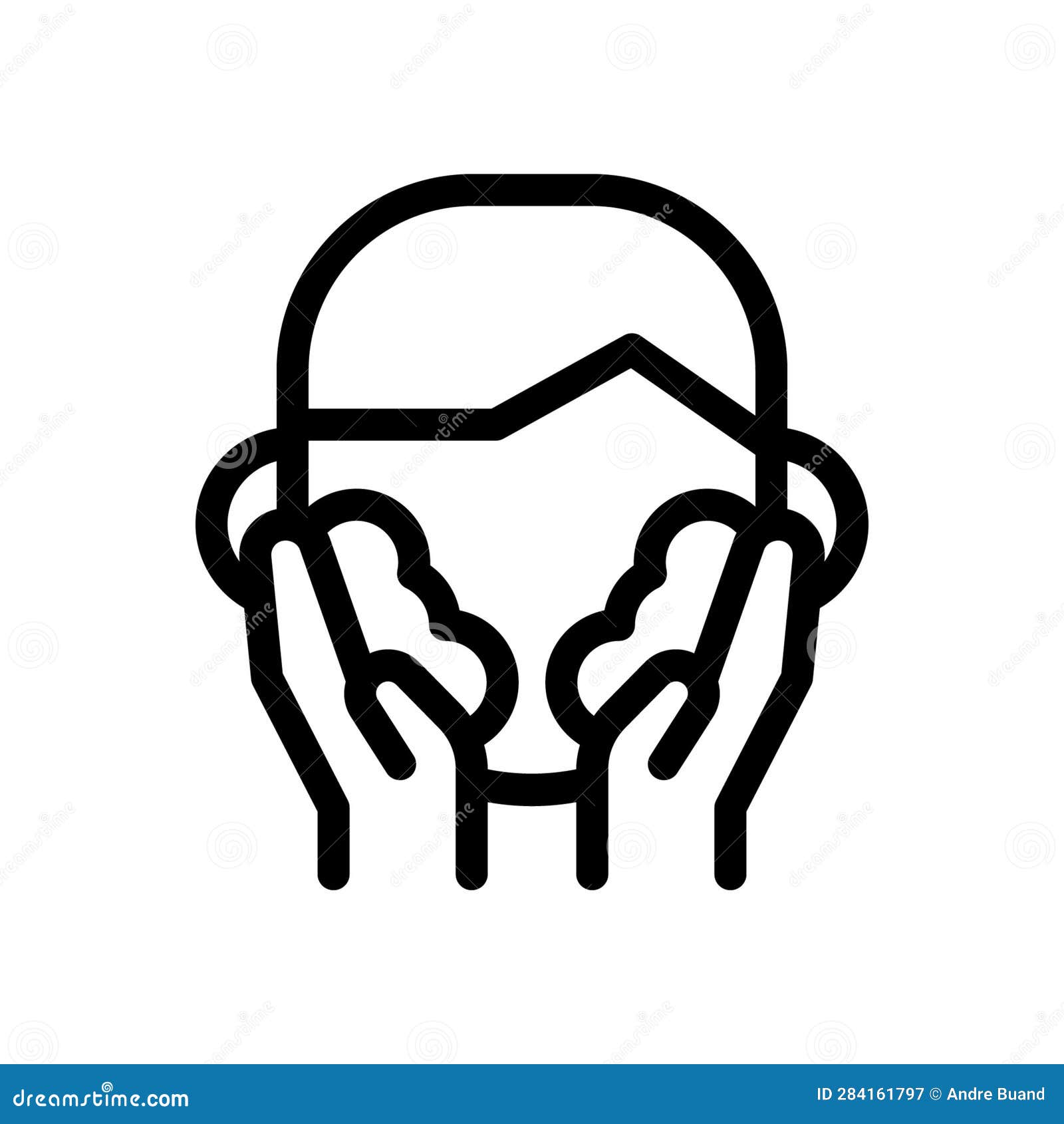 Wash Face Line Icon Illustration Vector Graphic Stock Vector ...
