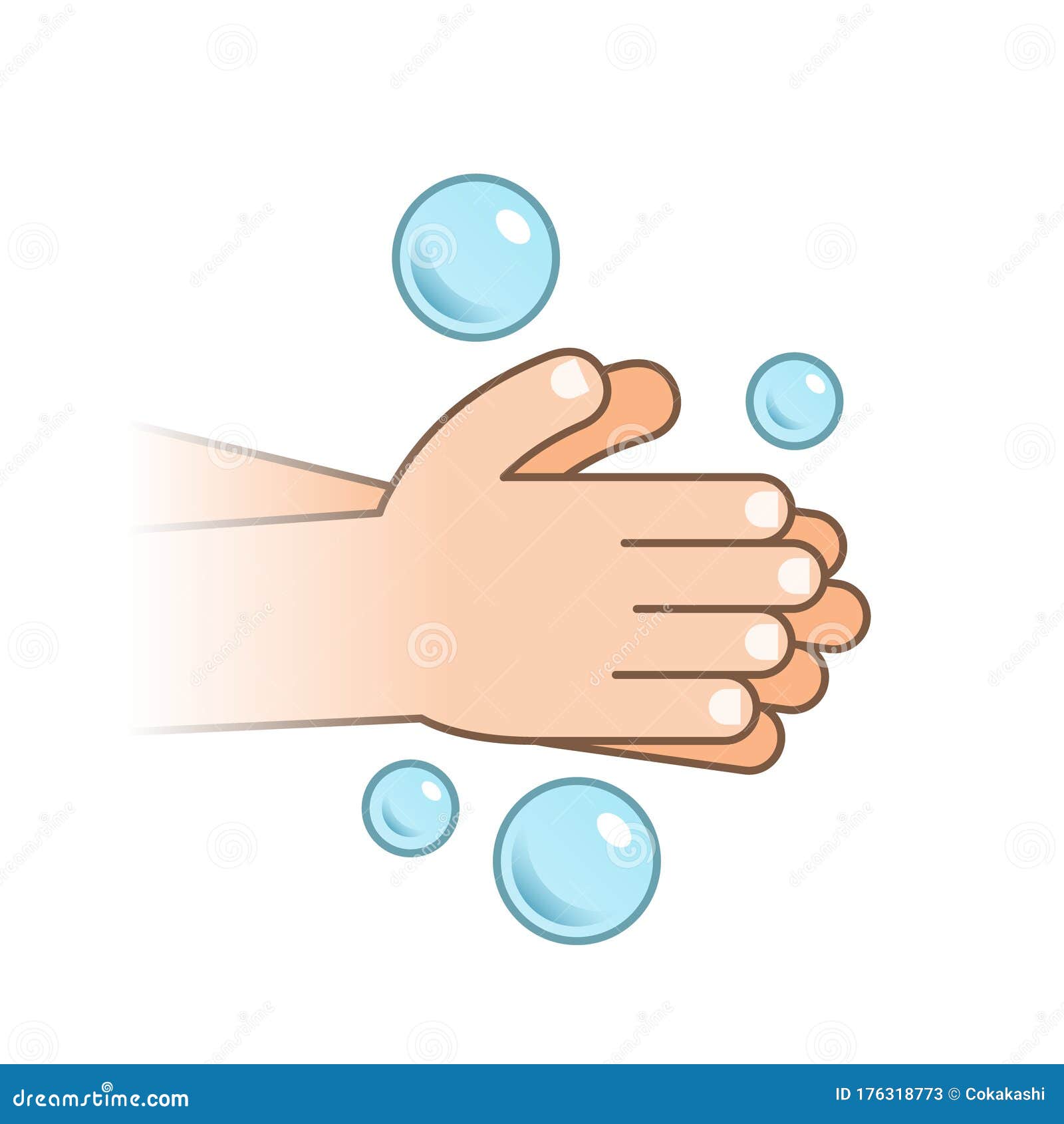 Wash Hand with Bubble Icon. Stock Vector - Illustration of beauty ...