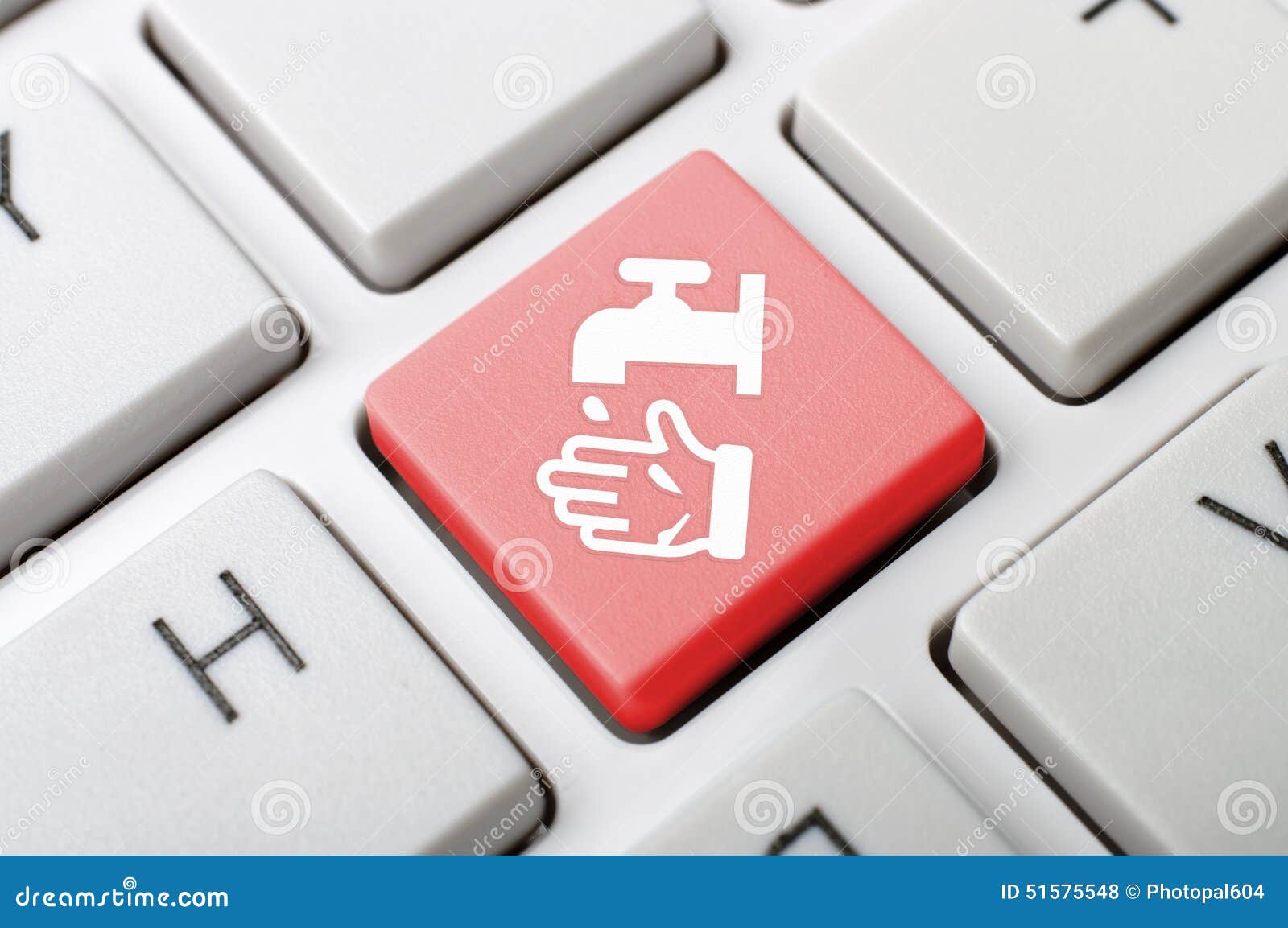 Wash hand key on keyboard stock illustration. Illustration of button ...