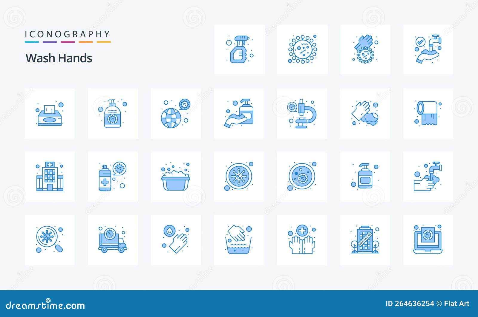 25 Wash Hands Blue Icon Pack Stock Vector - Illustration of covid ...