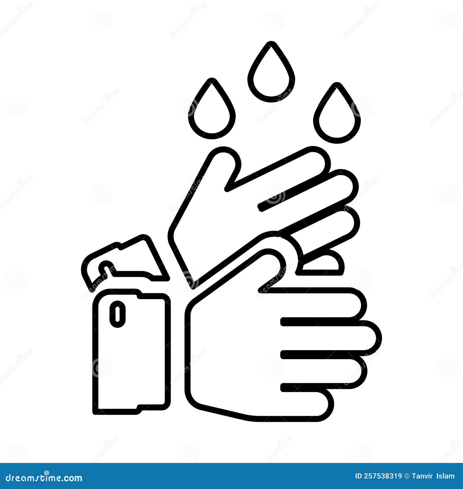 Wash hands Icon stock vector. Illustration of hygiene - 257538319