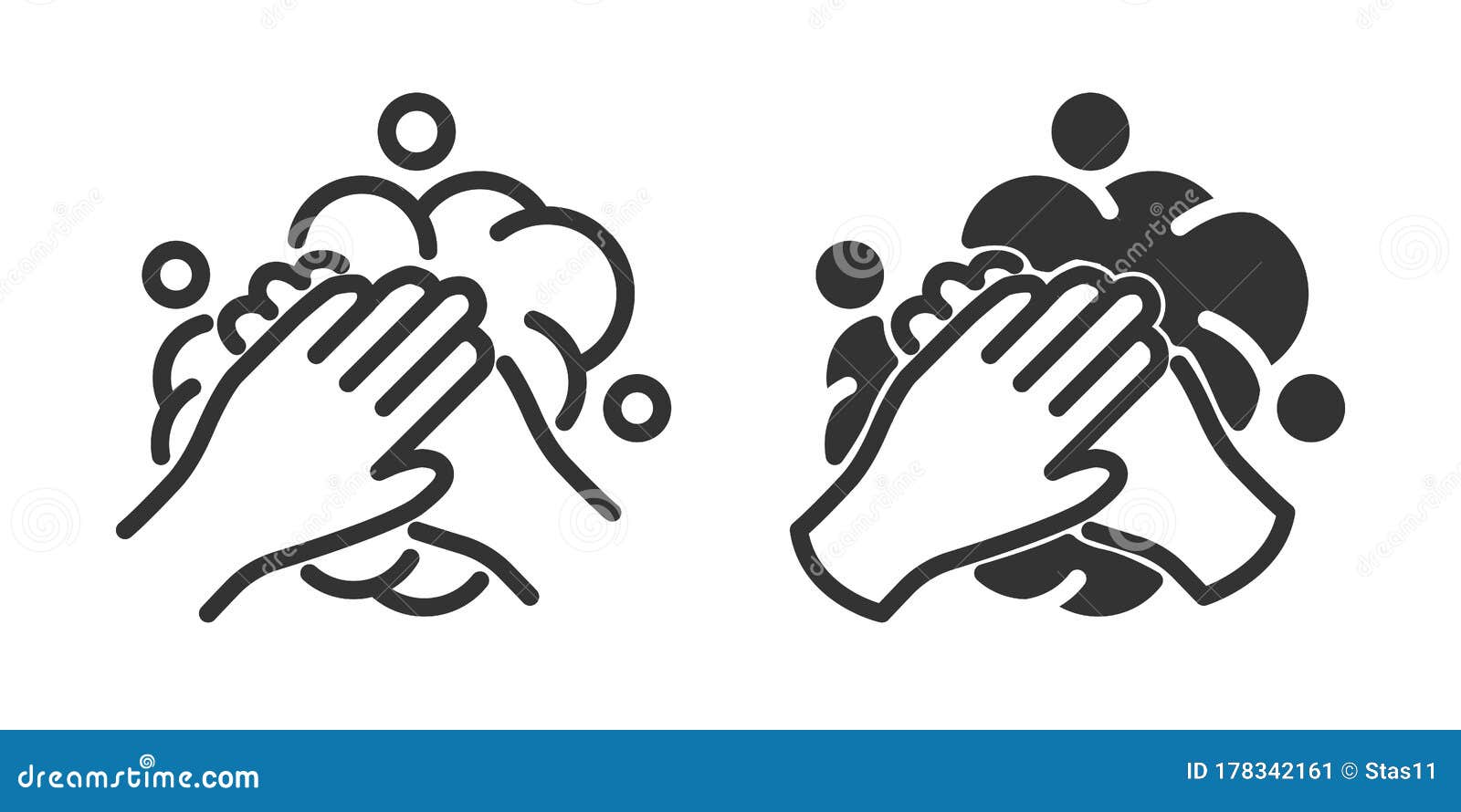Wash Hands Icon in Two Versions in Simple Design. Vector Illustration ...
