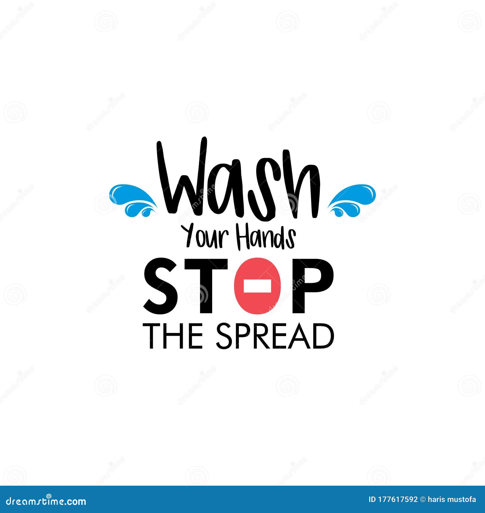 Wash Hands Quote Lettering Typograph Stock Illustration - Illustration ...