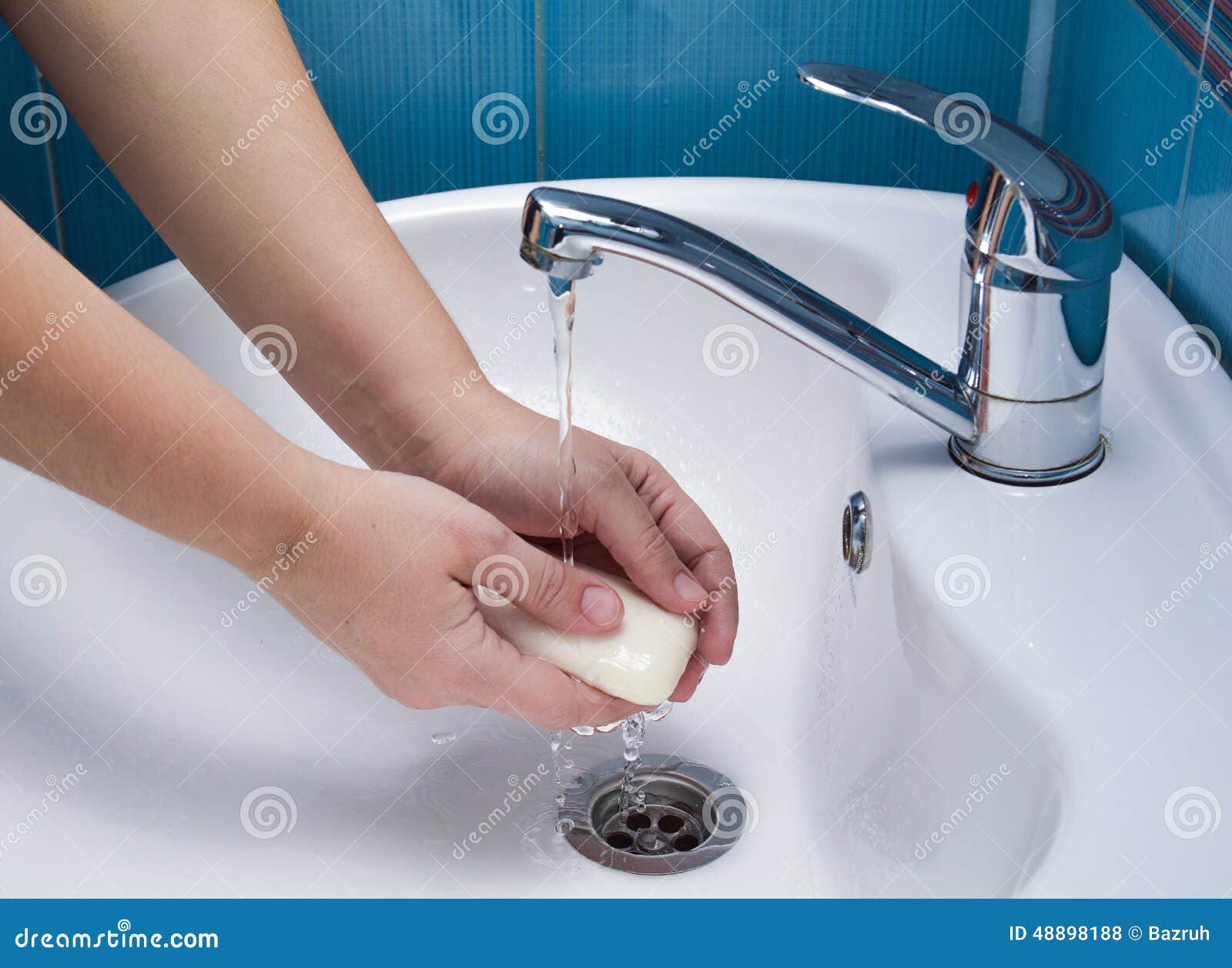 Wash Hands with Soap before Eating Stock Photo - Image of kick, clean ...